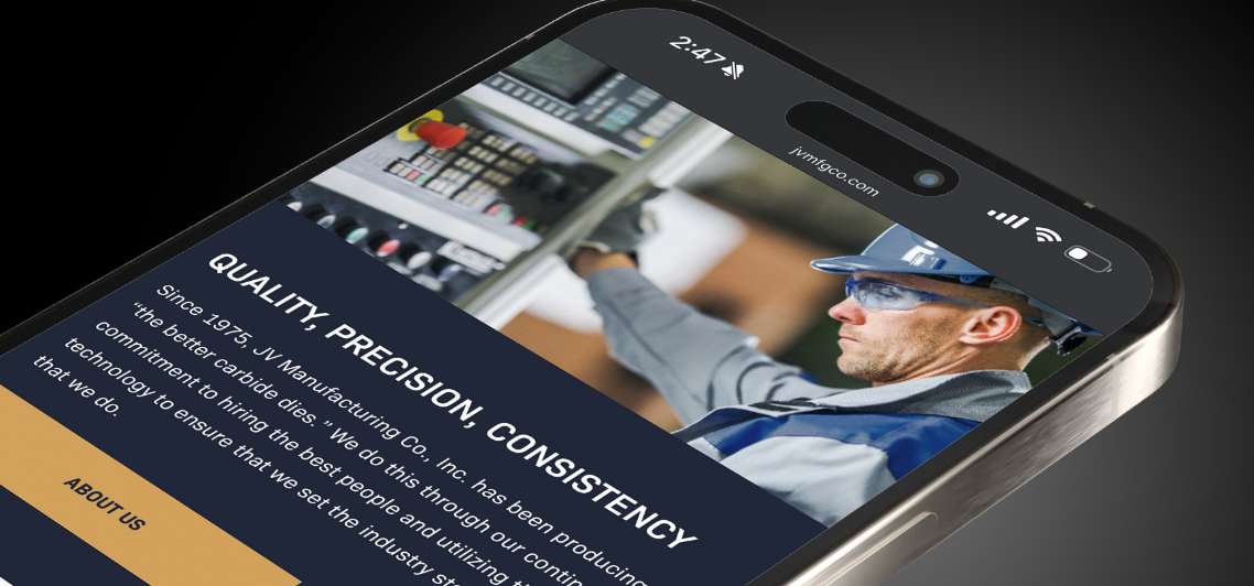 JV Manufacturing - Company Rebrand and Website Development - DOM